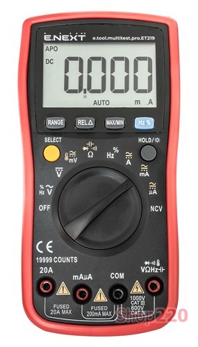 p074003 ENEXT e.tool.multitest.pro.ET219 Мультиметр цифровой - купить в ...