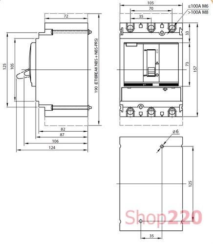 4673027 ETI Автоматический выключатель 100A 3P, 50kA, (0.8-1)In/фикс ...
